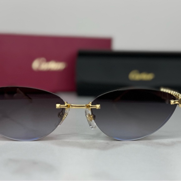 Cartier | Accessories | Cartier Gold And Black Gradient Sunglasses ...